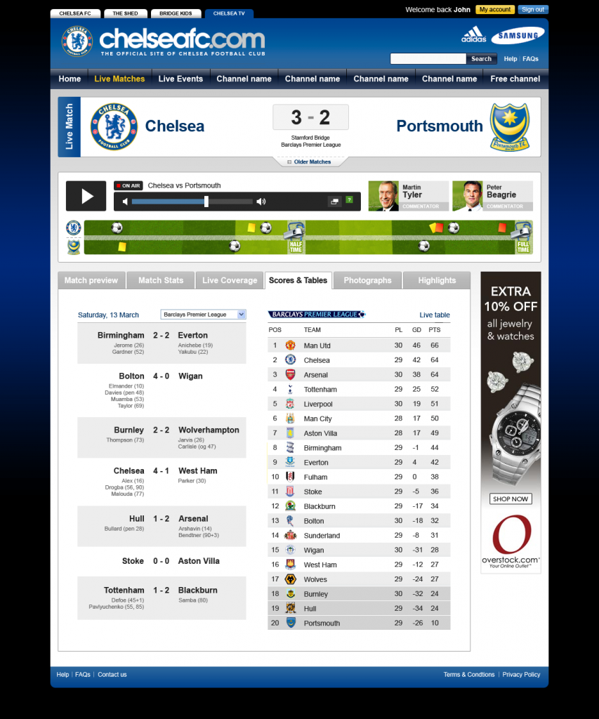 Chelsea FC TV | Stuart Graham Design